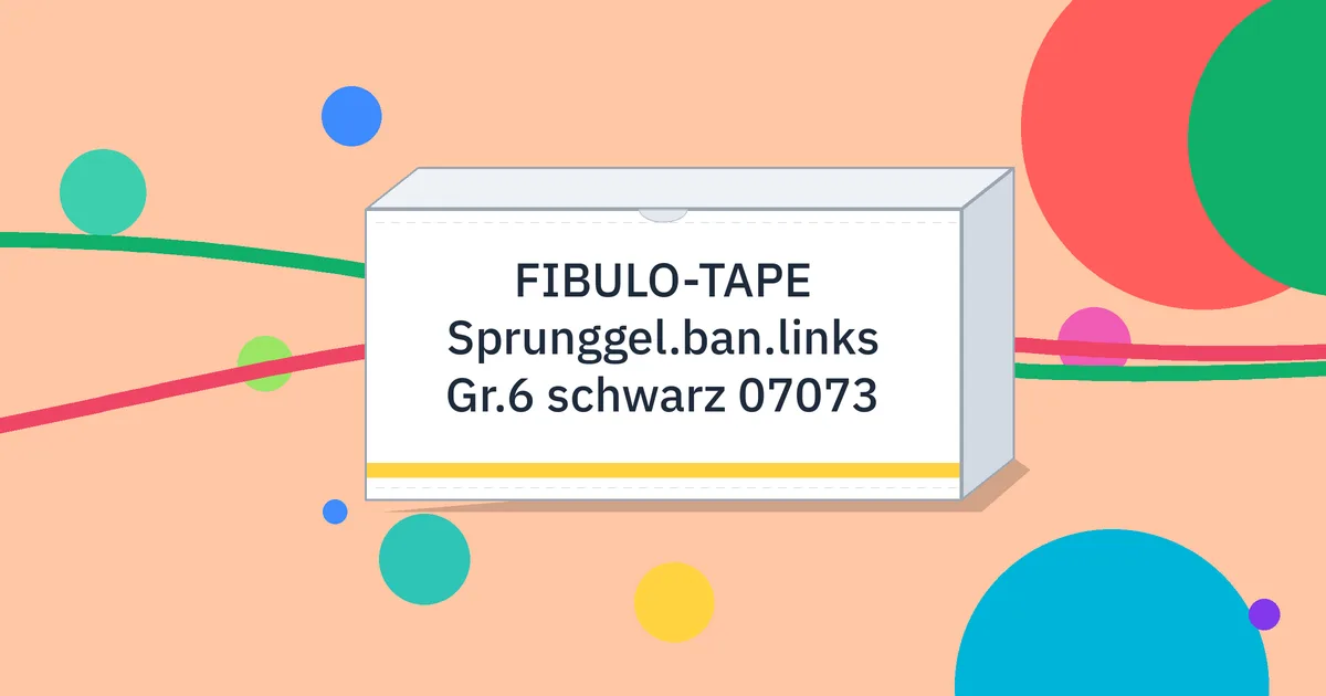 Symbolbild: Packung mit der Aufschrift FIBULO-TAPE Sprunggel.ban.links Gr.6 schwarz 07073 (PZN 16170023) – Verfügbarkeit und Bezug in Apotheken in Frankfurt am Main
