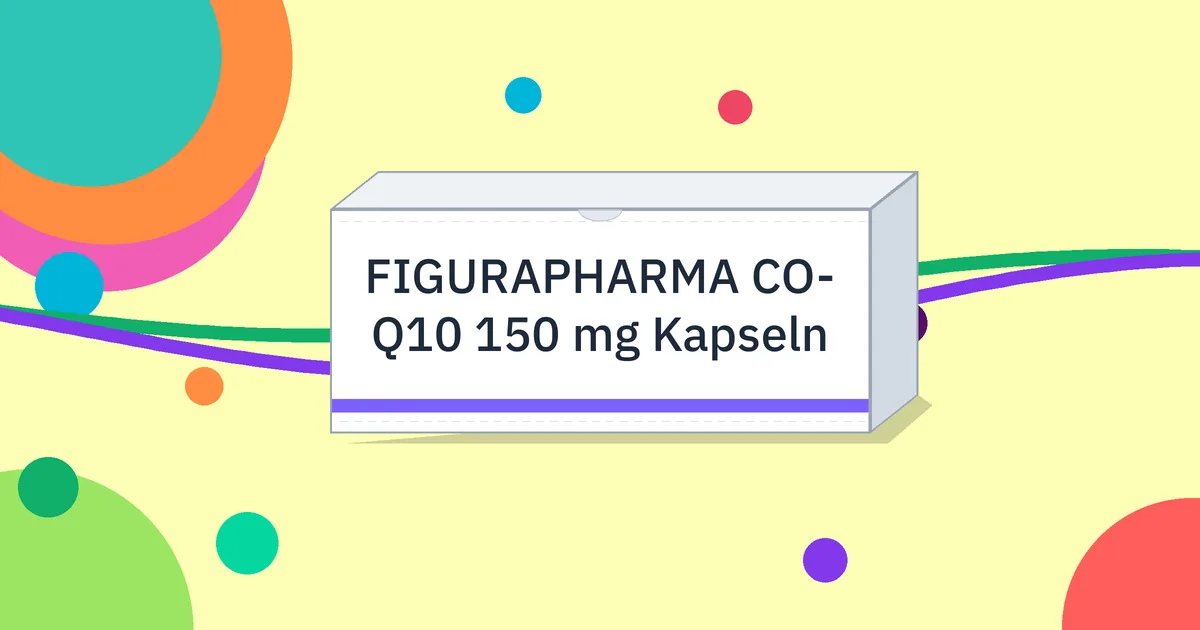 Symbolbild: Packung mit der Aufschrift FIGURAPHARMA CO-Q10 150 mg Kapseln (PZN 17531204) – Verfügbarkeit und Bezug in Apotheken in Frankfurt am Main