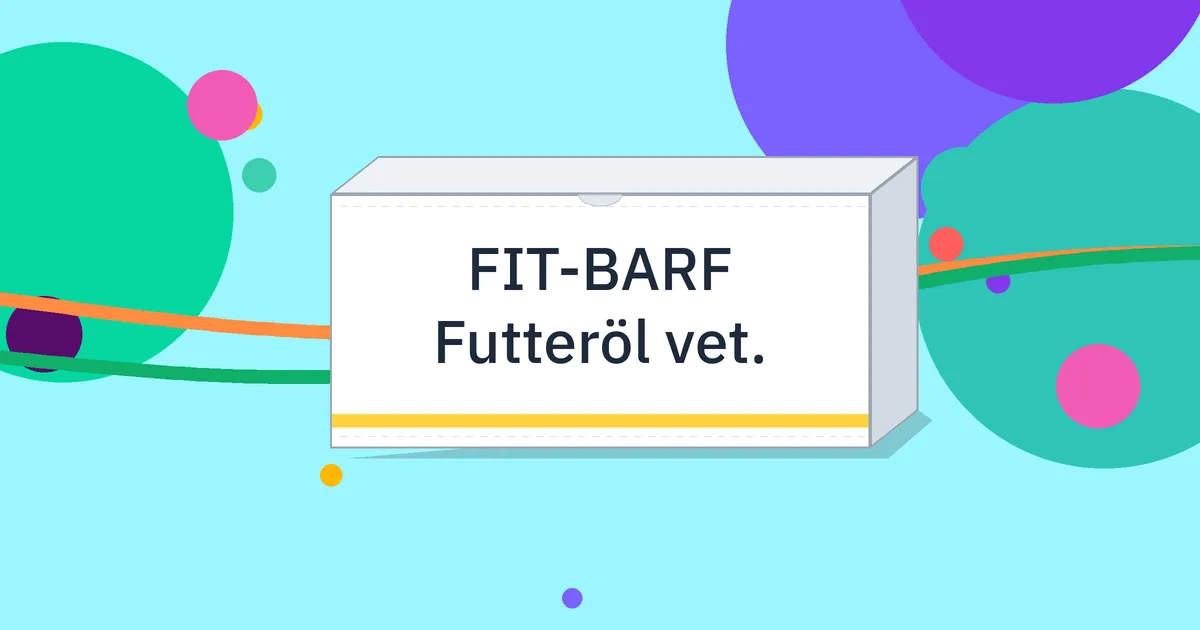 Symbolbild: Packung mit der Aufschrift FIT-BARF Futteröl vet. (PZN 11534029) – Verfügbarkeit und Bezug in Apotheken in Frankfurt am Main
