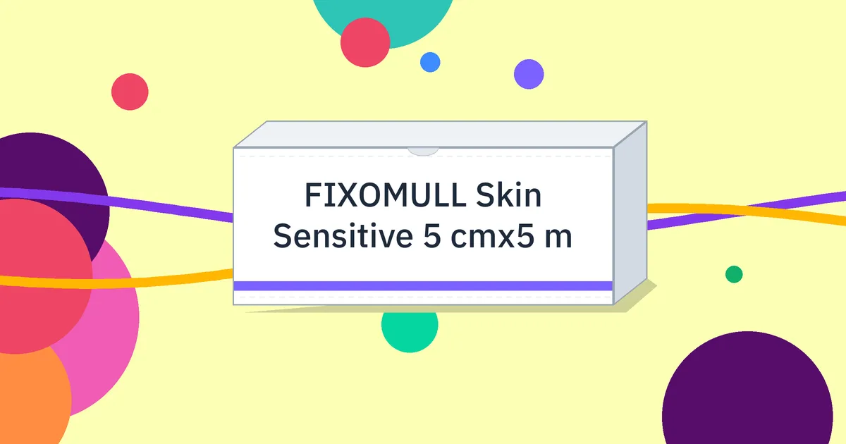 Symbolbild: Packung mit der Aufschrift FIXOMULL Skin Sensitive 5 cmx5 m (PZN 19204047) – Verfügbarkeit und Bezug in Apotheken in Frankfurt am Main