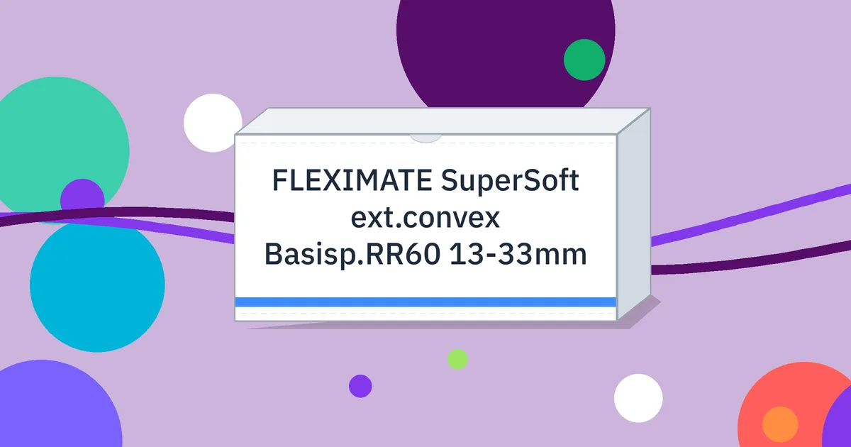 Symbolbild: Packung mit der Aufschrift FLEXIMATE SuperSoft ext.convex Basisp.RR60 13-33mm (PZN 09070516) – Verfügbarkeit und Bezug in Apotheken in Frankfurt am Main