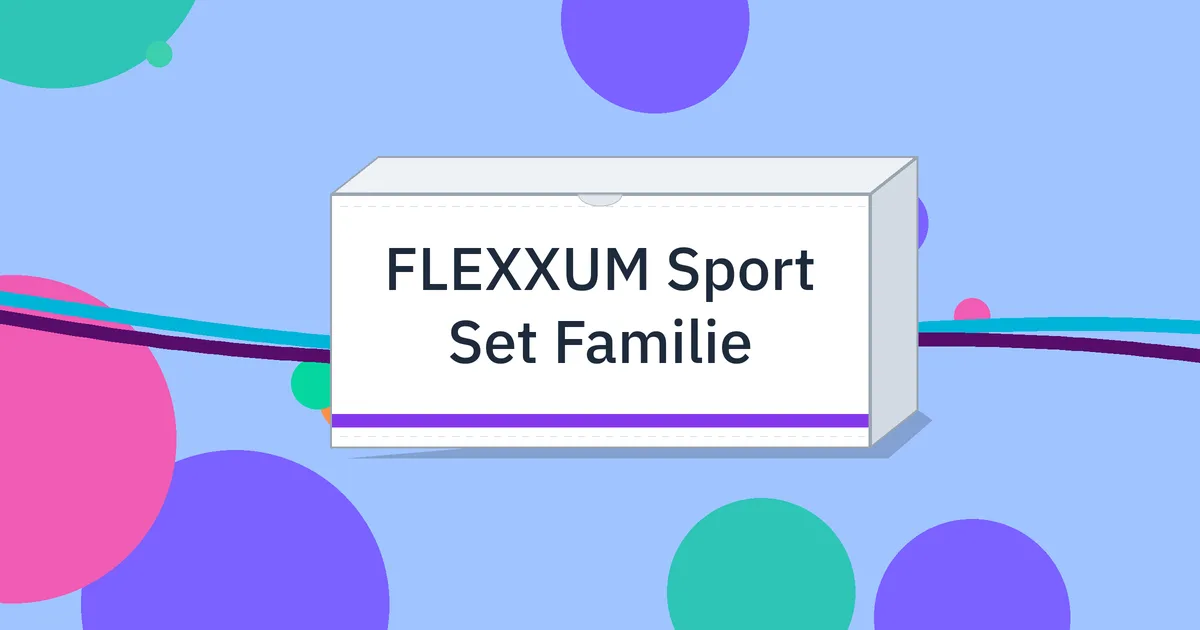 Symbolbild: Packung mit der Aufschrift FLEXXUM Sport Set Familie (PZN 07430703) – Verfügbarkeit und Bezug in Apotheken in Frankfurt am Main