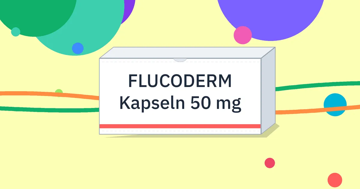 Symbolbild: Packung mit der Aufschrift FLUCODERM Kapseln 50 mg (PZN 00173717) – Verfügbarkeit und Bezug in Apotheken in Frankfurt am Main