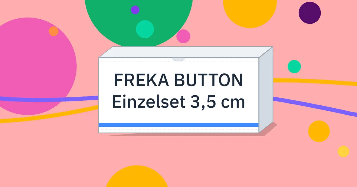 Symbolbild: Packung mit der Aufschrift FREKA BUTTON Einzelset 3,5 cm (PZN 00252925) – Verfügbarkeit und Bezug in Apotheken in Frankfurt am Main