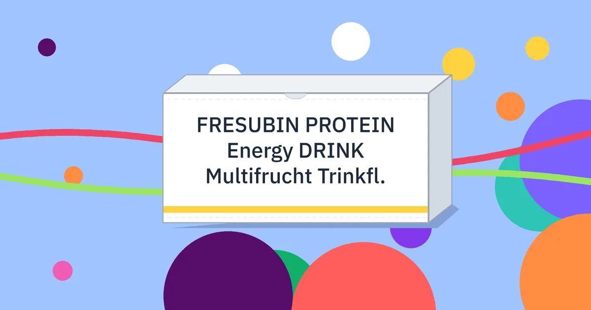 Symbolbild: Packung mit der Aufschrift FRESUBIN PROTEIN Energy DRINK Multifrucht Trinkfl. (PZN 19750206) – Verfügbarkeit und Bezug in Apotheken in Frankfurt am Main