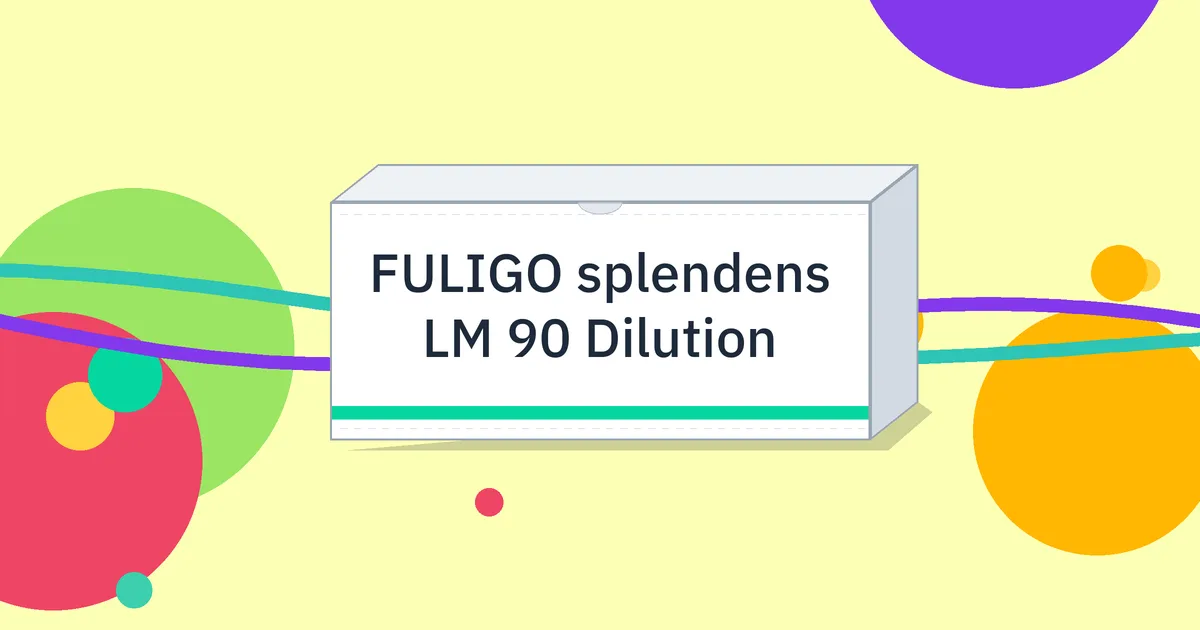 Symbolbild: Packung mit der Aufschrift FULIGO splendens LM 90 Dilution (PZN 13493694) – Verfügbarkeit und Bezug in Apotheken in Frankfurt am Main