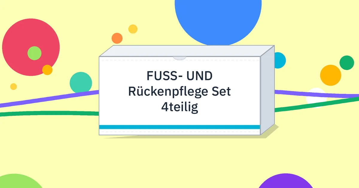 Symbolbild: Packung mit der Aufschrift FUSS- UND Rückenpflege Set 4teilig (PZN 19073792) – Verfügbarkeit und Bezug in Apotheken in Frankfurt am Main