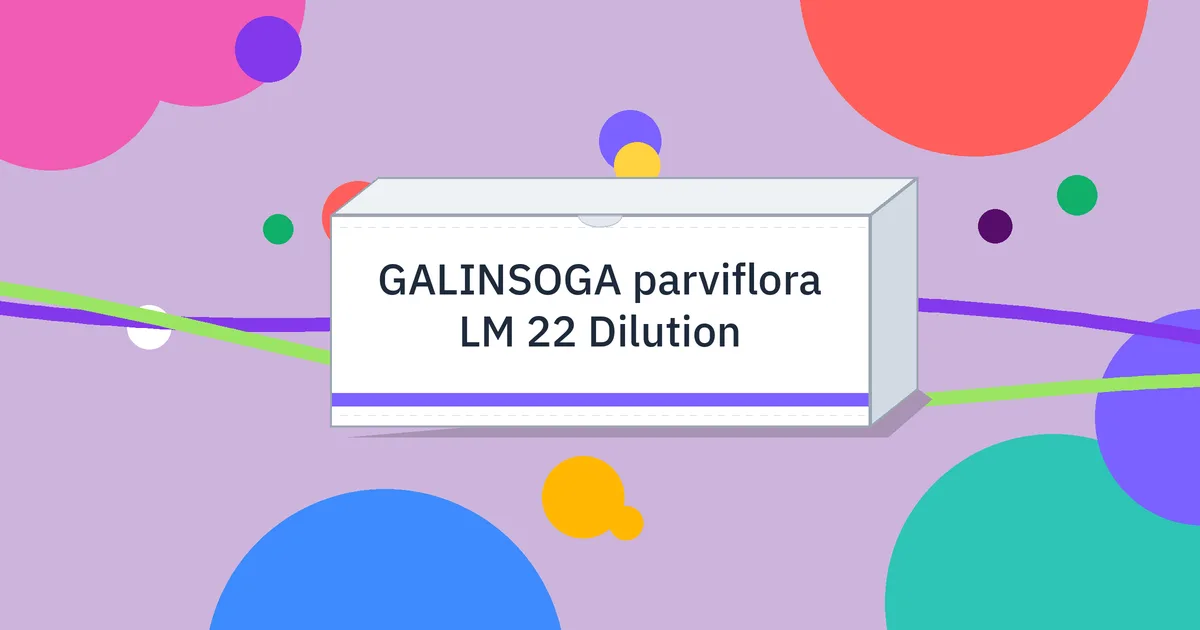 Symbolbild: Packung mit der Aufschrift GALINSOGA parviflora LM 22 Dilution (PZN 13496770) – Verfügbarkeit und Bezug in Apotheken in Frankfurt am Main