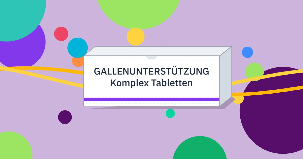 Symbolbild: Packung mit der Aufschrift GALLENUNTERSTÜTZUNG Komplex Tabletten (PZN 20127582) – Verfügbarkeit und Bezug in Apotheken in Frankfurt am Main
