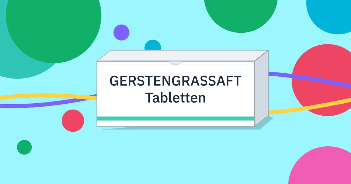 Symbolbild: Packung mit der Aufschrift GERSTENGRASSAFT Tabletten (PZN 10107733) – Verfügbarkeit und Bezug in Apotheken in Frankfurt am Main