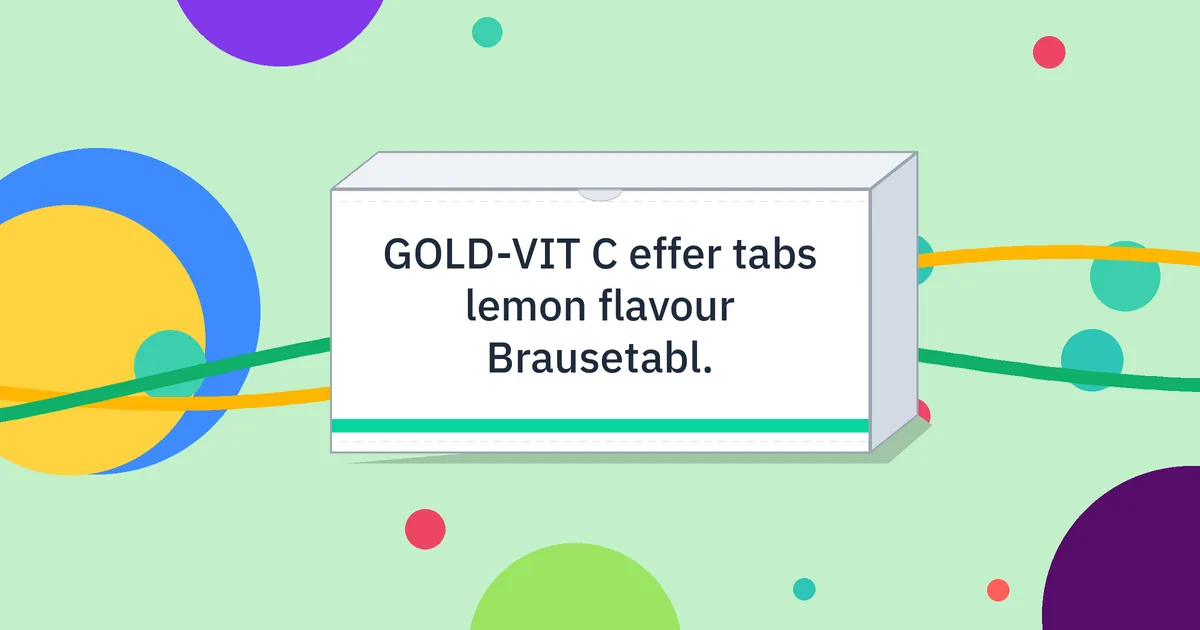 Symbolbild: Packung mit der Aufschrift GOLD-VIT C effer tabs lemon flavour Brausetabl. (PZN 16833044) – Verfügbarkeit und Bezug in Apotheken in Frankfurt am Main