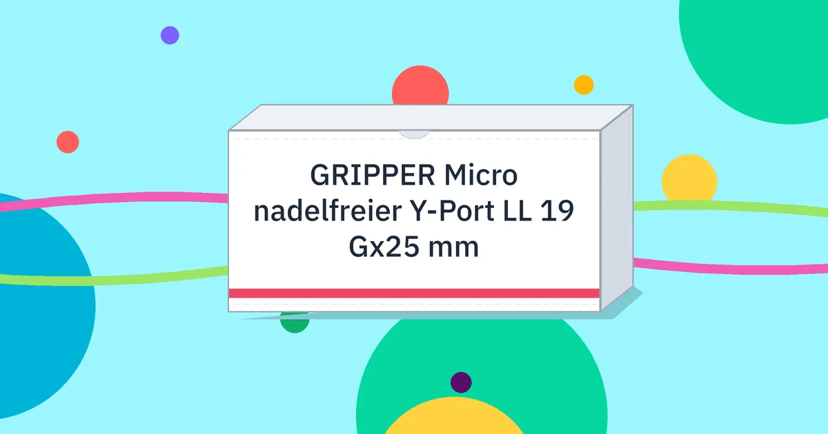 Symbolbild: Packung mit der Aufschrift GRIPPER Micro nadelfreier Y-Port LL 19 Gx25 mm (PZN 16747267) – Verfügbarkeit und Bezug in Apotheken in Frankfurt am Main