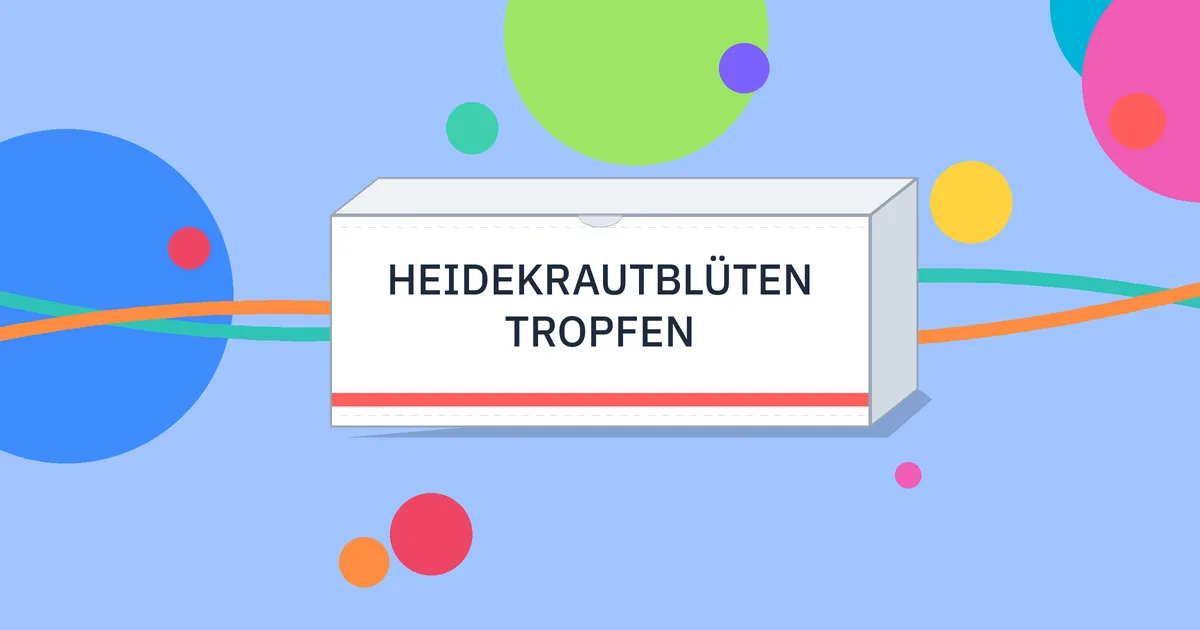 Symbolbild: Packung mit der Aufschrift HEIDEKRAUTBLÜTEN TROPFEN (PZN 14282002) – Verfügbarkeit und Bezug in Apotheken in Frankfurt am Main