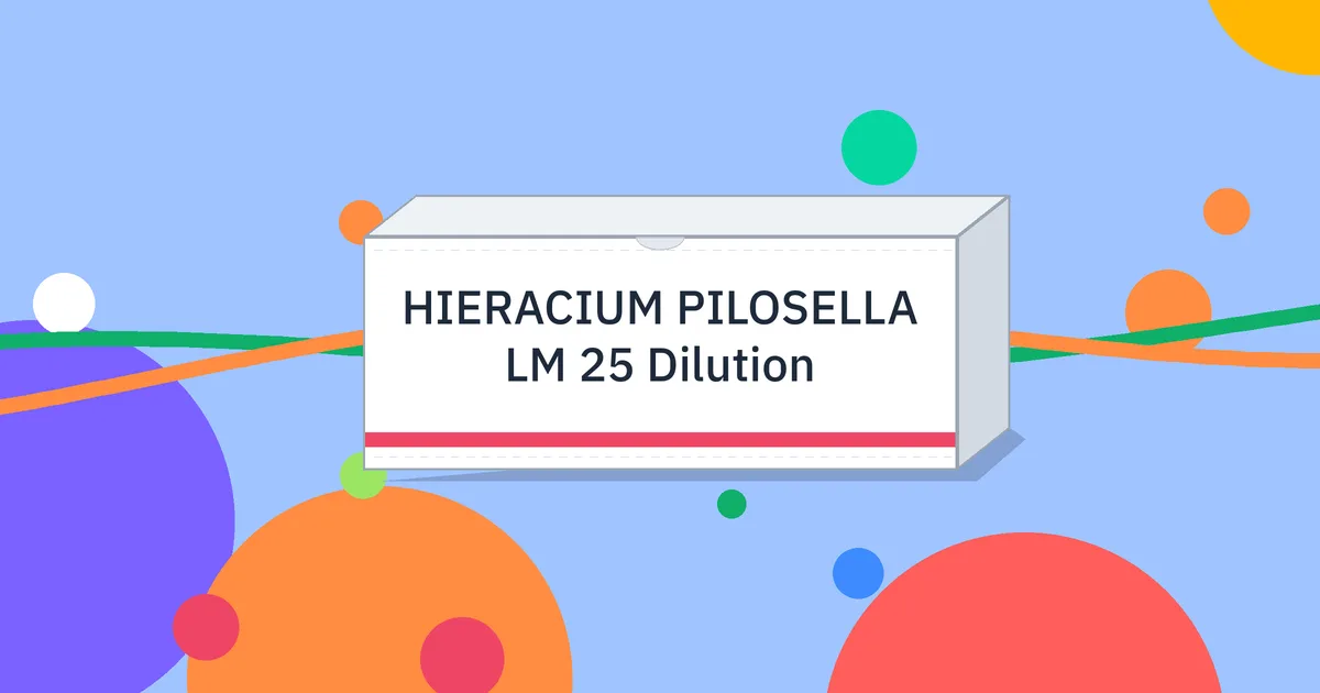 Symbolbild: Packung mit der Aufschrift HIERACIUM PILOSELLA LM 25 Dilution (PZN 13553628) – Verfügbarkeit und Bezug in Apotheken in Frankfurt am Main