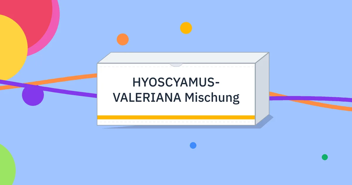 Symbolbild: Packung mit der Aufschrift HYOSCYAMUS-VALERIANA Mischung (PZN 01631553) – Verfügbarkeit und Bezug in Apotheken in Frankfurt am Main