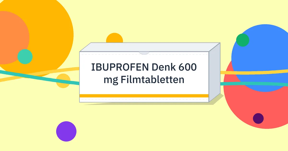Symbolbild: Packung mit der Aufschrift IBUPROFEN Denk 600 mg Filmtabletten (PZN 16703330) – Verfügbarkeit und Bezug in Apotheken in Frankfurt am Main