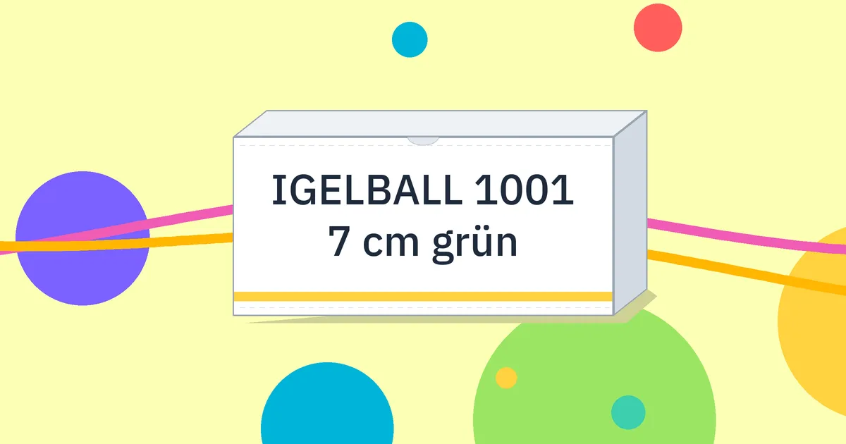 Symbolbild: Packung mit der Aufschrift IGELBALL 1001 7 cm grün (PZN 03294924) – Verfügbarkeit und Bezug in Apotheken in Frankfurt am Main