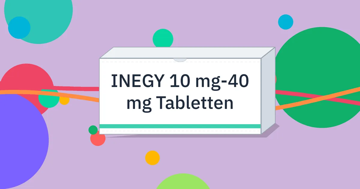 Symbolbild: Packung mit der Aufschrift INEGY 10 mg-40 mg Tabletten (PZN 19958421) – Verfügbarkeit und Bezug in Apotheken in Frankfurt am Main