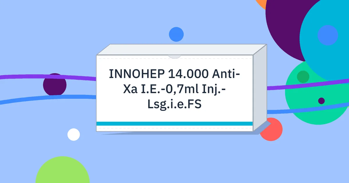 Symbolbild: Packung mit der Aufschrift INNOHEP 14.000 Anti-Xa I.E.-0,7ml Inj.-Lsg.i.e.FS (PZN 17293070) – Verfügbarkeit und Bezug in Apotheken in Frankfurt am Main