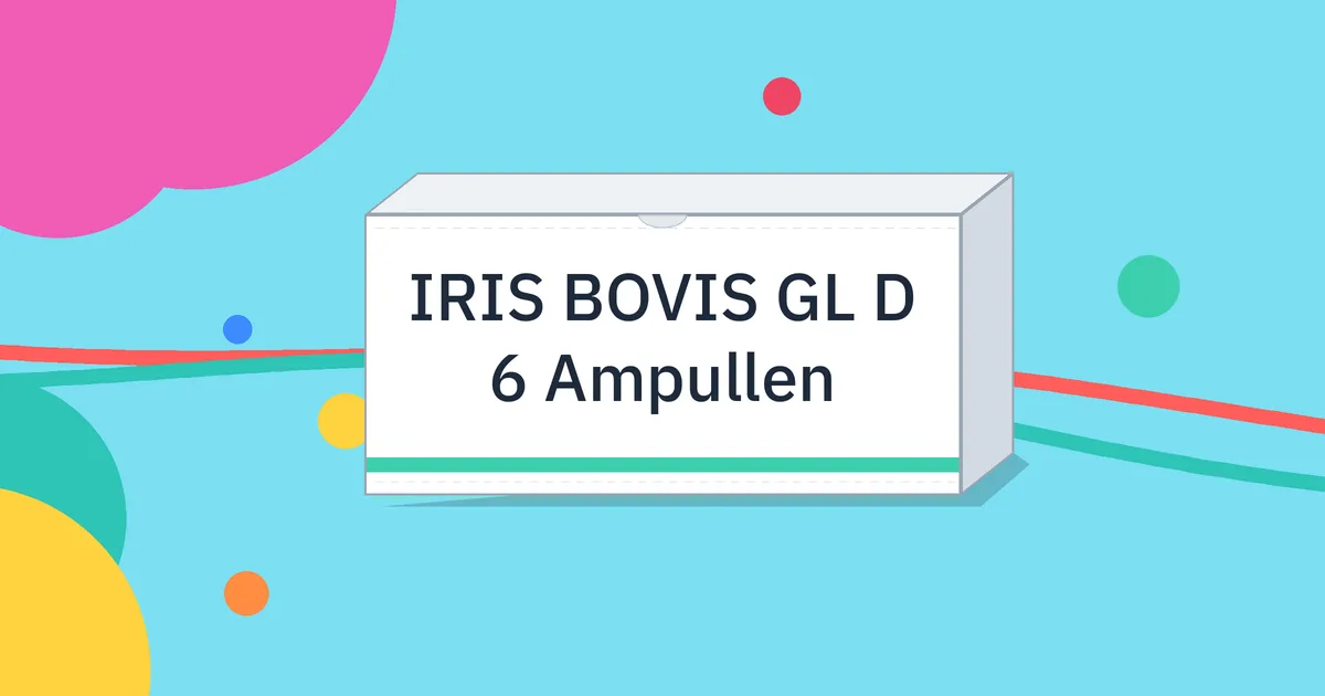 Symbolbild: Packung mit der Aufschrift IRIS BOVIS GL D 6 Ampullen (PZN 02880005) – Verfügbarkeit und Bezug in Apotheken in Frankfurt am Main
