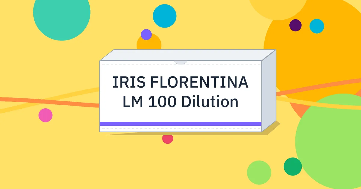 Symbolbild: Packung mit der Aufschrift IRIS FLORENTINA LM 100 Dilution (PZN 13561220) – Verfügbarkeit und Bezug in Apotheken in Frankfurt am Main