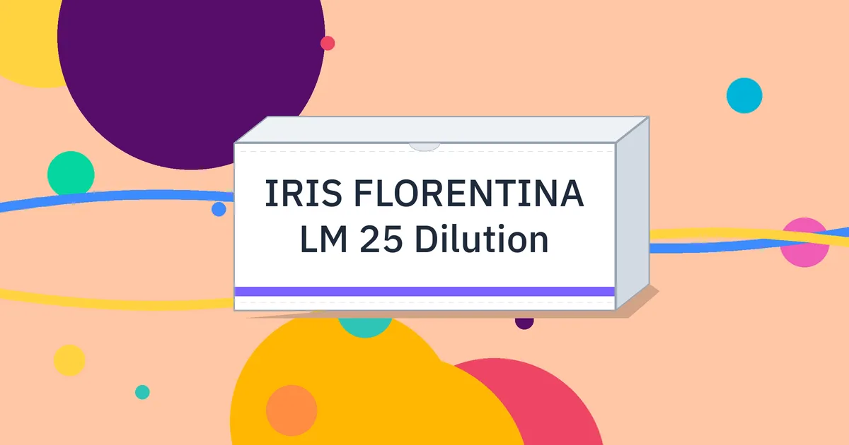 Symbolbild: Packung mit der Aufschrift IRIS FLORENTINA LM 25 Dilution (PZN 13561088) – Verfügbarkeit und Bezug in Apotheken in Frankfurt am Main