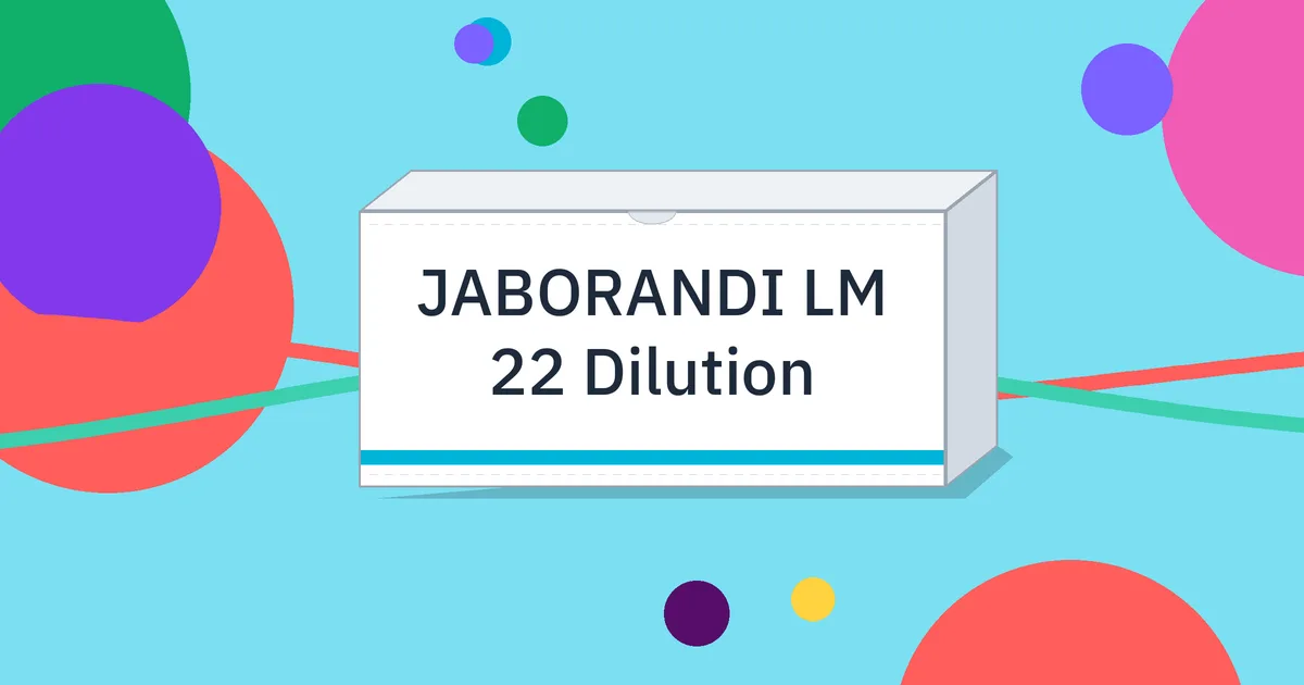Symbolbild: Packung mit der Aufschrift JABORANDI LM 22 Dilution (PZN 12915360) – Verfügbarkeit und Bezug in Apotheken in Frankfurt am Main