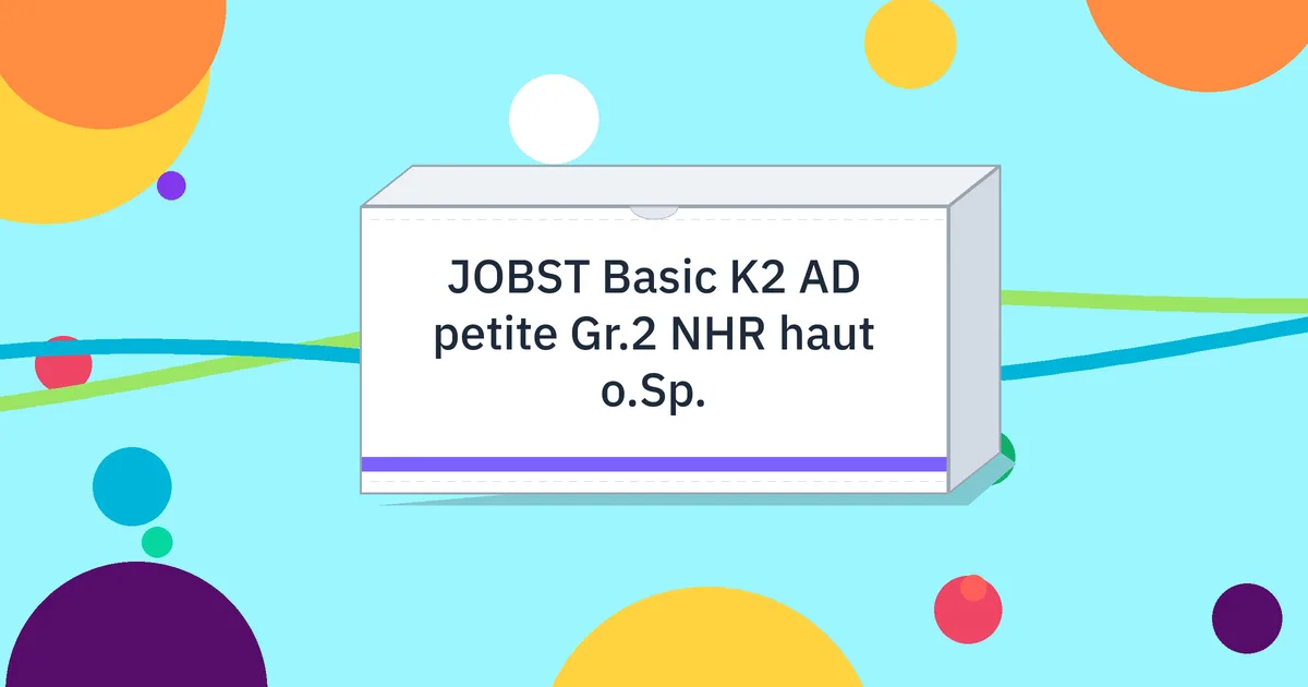 Symbolbild: Packung mit der Aufschrift JOBST Basic K2 AD petite Gr.2 NHR haut o.Sp. (PZN 15312596) – Verfügbarkeit und Bezug in Apotheken in Frankfurt am Main