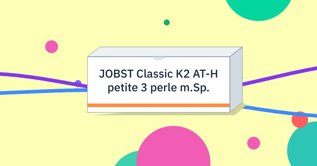 Symbolbild: Packung mit der Aufschrift JOBST Classic K2 AT-H petite 3 perle m.Sp. (PZN 13067572) – Verfügbarkeit und Bezug in Apotheken in Frankfurt am Main