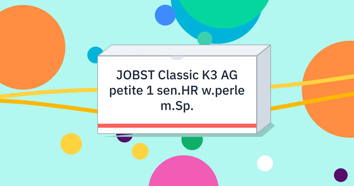 Symbolbild: Packung mit der Aufschrift JOBST Classic K3 AG petite 1 sen.HR w.perle m.Sp. (PZN 17956748) – Verfügbarkeit und Bezug in Apotheken in Frankfurt am Main