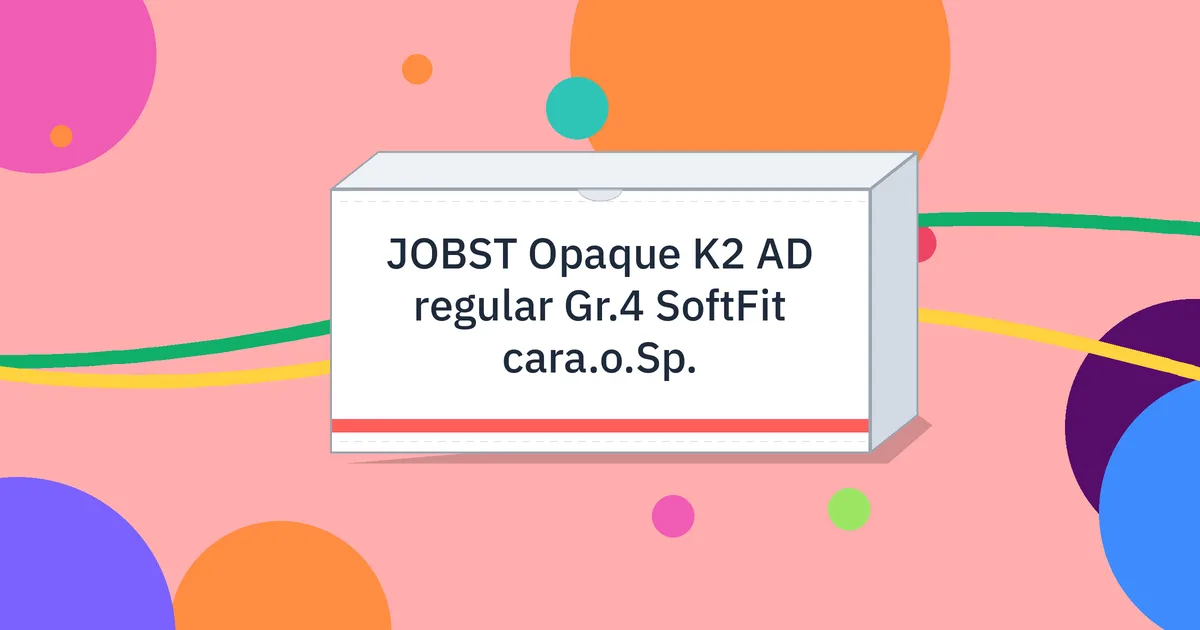 Symbolbild: Packung mit der Aufschrift JOBST Opaque K2 AD regular Gr.4 SoftFit cara.o.Sp. (PZN 11249820) – Verfügbarkeit und Bezug in Apotheken in Frankfurt am Main