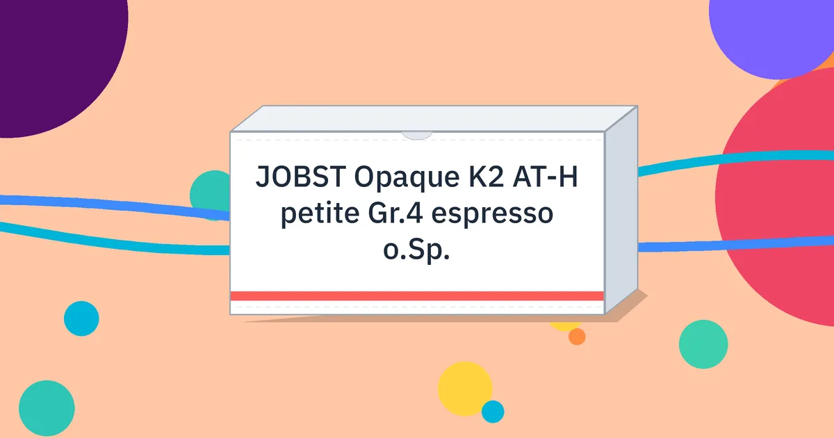 Symbolbild: Packung mit der Aufschrift JOBST Opaque K2 AT-H petite Gr.4 espresso o.Sp. (PZN 16291761) – Verfügbarkeit und Bezug in Apotheken in Frankfurt am Main