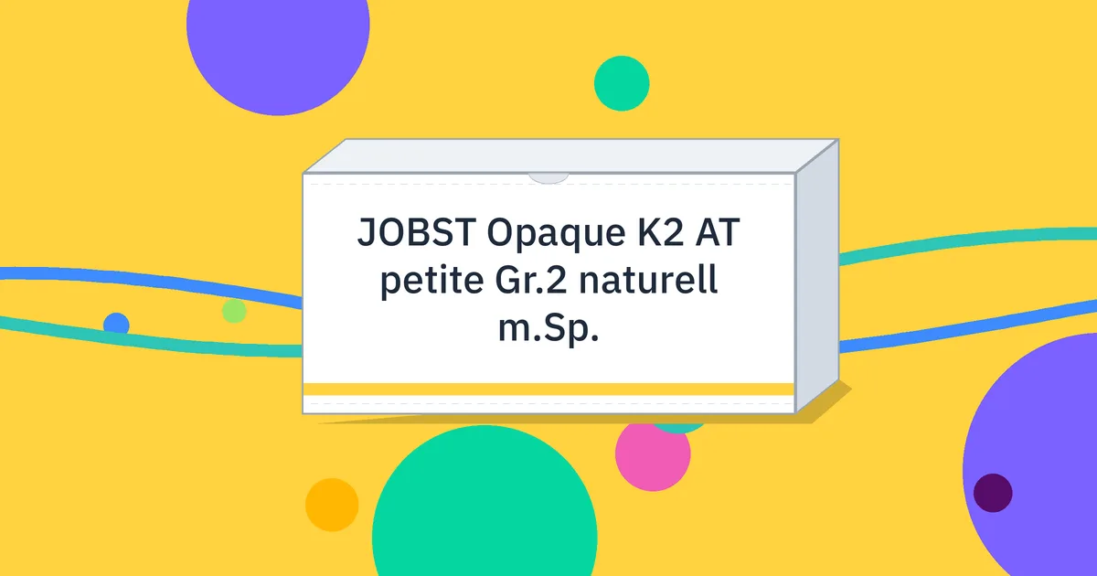 Symbolbild: Packung mit der Aufschrift JOBST Opaque K2 AT petite Gr.2 naturell m.Sp. (PZN 10724414) – Verfügbarkeit und Bezug in Apotheken in Frankfurt am Main