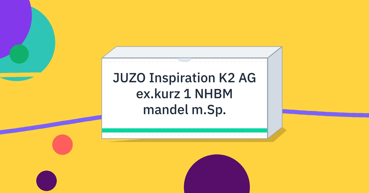 Symbolbild: Packung mit der Aufschrift JUZO Inspiration K2 AG ex.kurz 1 NHBM mandel m.Sp. (PZN 14924009) – Verfügbarkeit und Bezug in Apotheken in Frankfurt am Main