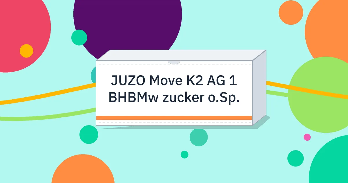 Symbolbild: Packung mit der Aufschrift JUZO Move K2 AG 1 BHBMw zucker o.Sp. (PZN 18526719) – Verfügbarkeit und Bezug in Apotheken in Frankfurt am Main
