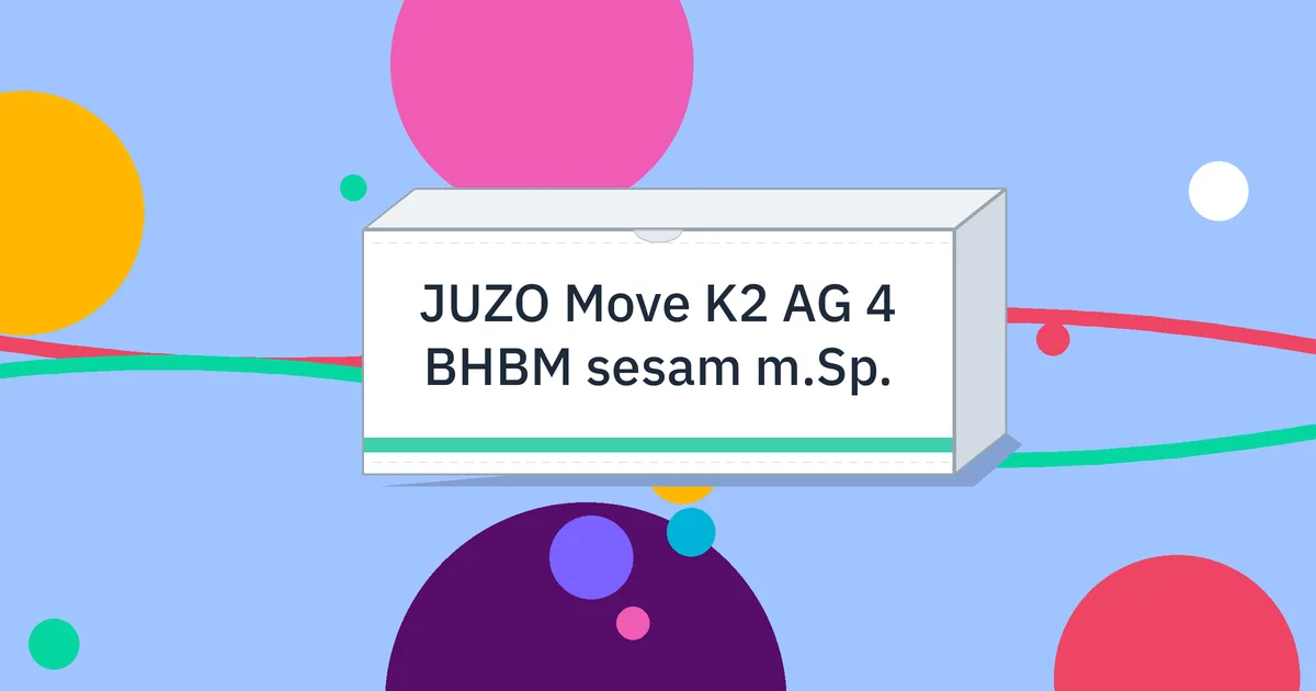 Symbolbild: Packung mit der Aufschrift JUZO Move K2 AG 4 BHBM sesam m.Sp. (PZN 18524726) – Verfügbarkeit und Bezug in Apotheken in Frankfurt am Main