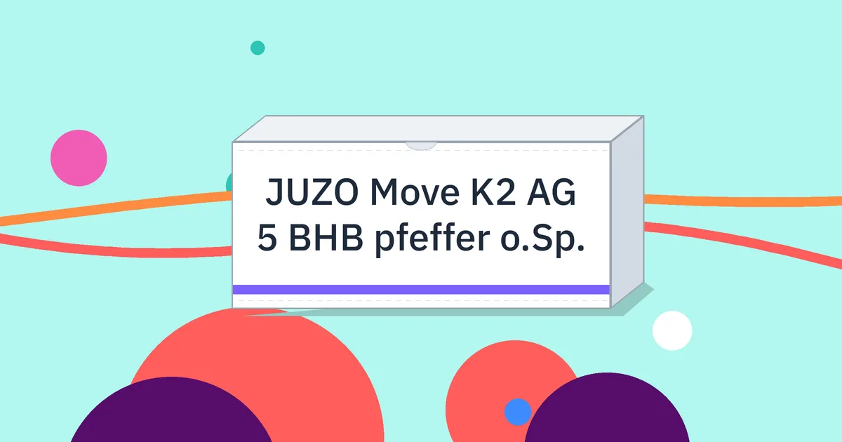 Symbolbild: Packung mit der Aufschrift JUZO Move K2 AG 5 BHB pfeffer o.Sp. (PZN 16639483) – Verfügbarkeit und Bezug in Apotheken in Frankfurt am Main