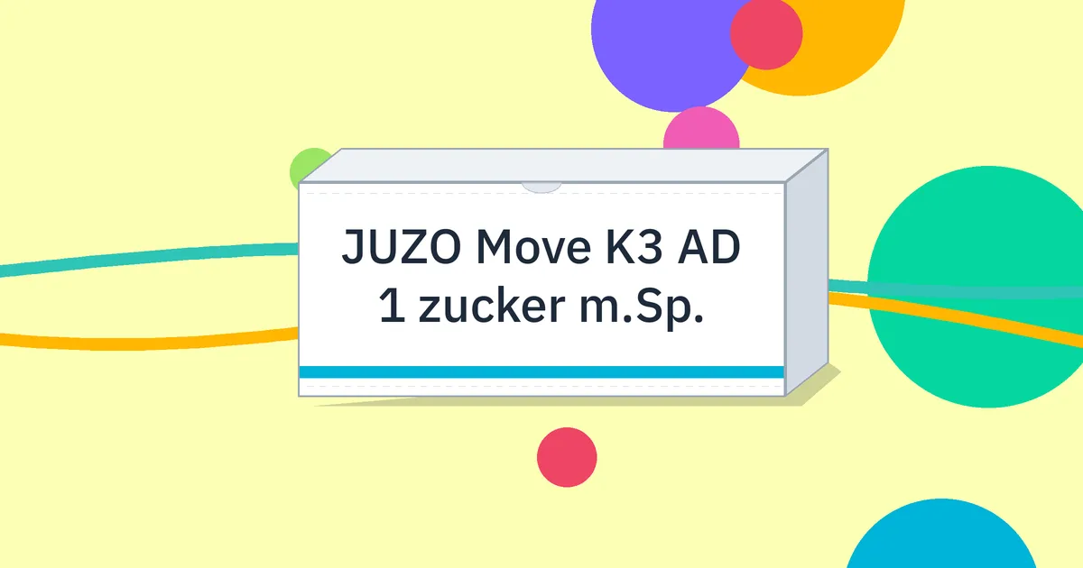 Symbolbild: Packung mit der Aufschrift JUZO Move K3 AD 1 zucker m.Sp. (PZN 18566506) – Verfügbarkeit und Bezug in Apotheken in Frankfurt am Main