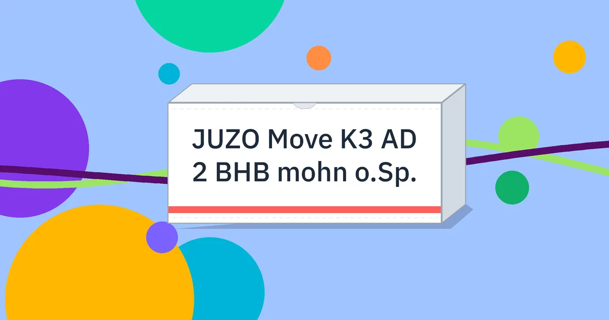 Symbolbild: Packung mit der Aufschrift JUZO Move K3 AD 2 BHB mohn o.Sp. (PZN 18571631) – Verfügbarkeit und Bezug in Apotheken in Frankfurt am Main