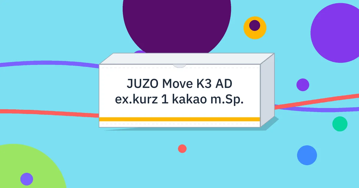 Symbolbild: Packung mit der Aufschrift JUZO Move K3 AD ex.kurz 1 kakao m.Sp. (PZN 18573274) – Verfügbarkeit und Bezug in Apotheken in Frankfurt am Main