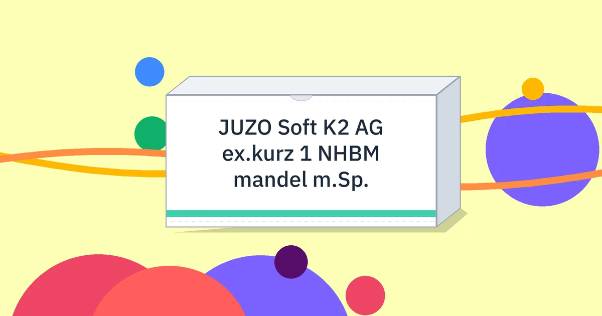 Symbolbild: Packung mit der Aufschrift JUZO Soft K2 AG ex.kurz 1 NHBM mandel m.Sp. (PZN 15021290) – Verfügbarkeit und Bezug in Apotheken in Frankfurt am Main