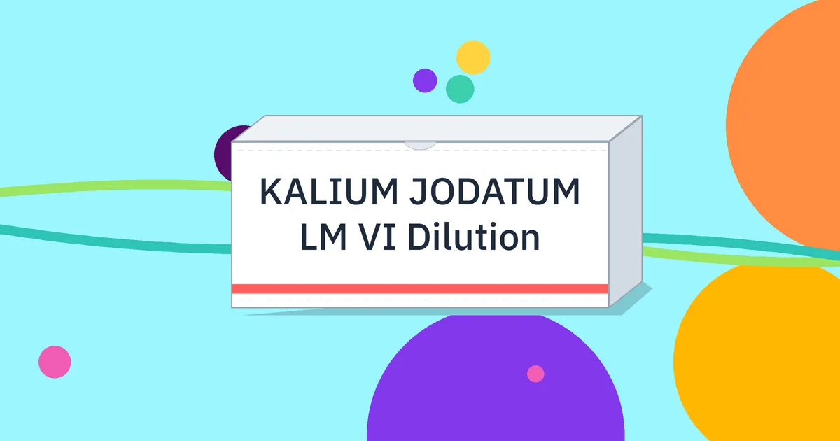 Symbolbild: Packung mit der Aufschrift KALIUM JODATUM LM VI Dilution (PZN 02821422) – Verfügbarkeit und Bezug in Apotheken in Frankfurt am Main