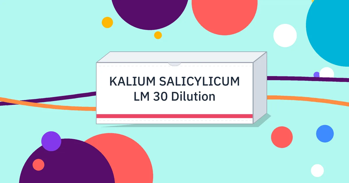 Symbolbild: Packung mit der Aufschrift KALIUM SALICYLICUM LM 30 Dilution (PZN 12925648) – Verfügbarkeit und Bezug in Apotheken in Frankfurt am Main