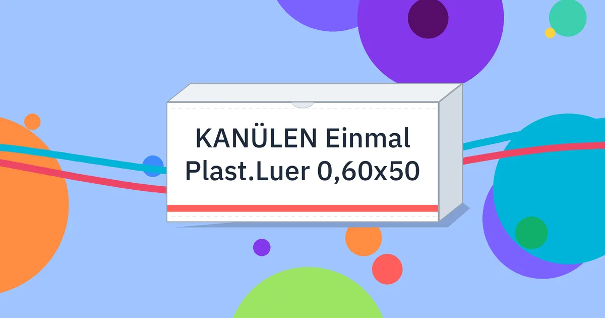 Symbolbild: Packung mit der Aufschrift KANÜLEN Einmal Plast.Luer 0,60x50 (PZN 02440246) – Verfügbarkeit und Bezug in Apotheken in Frankfurt am Main