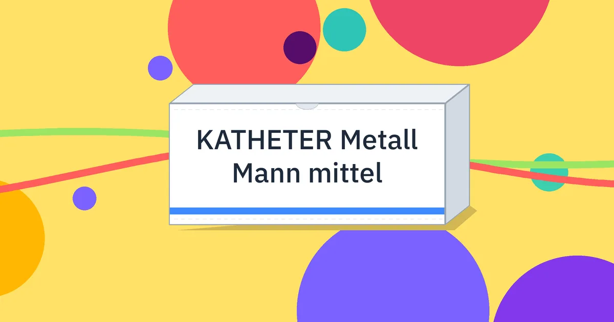 Symbolbild: Packung mit der Aufschrift KATHETER Metall Mann mittel (PZN 02008566) – Verfügbarkeit und Bezug in Apotheken in Frankfurt am Main