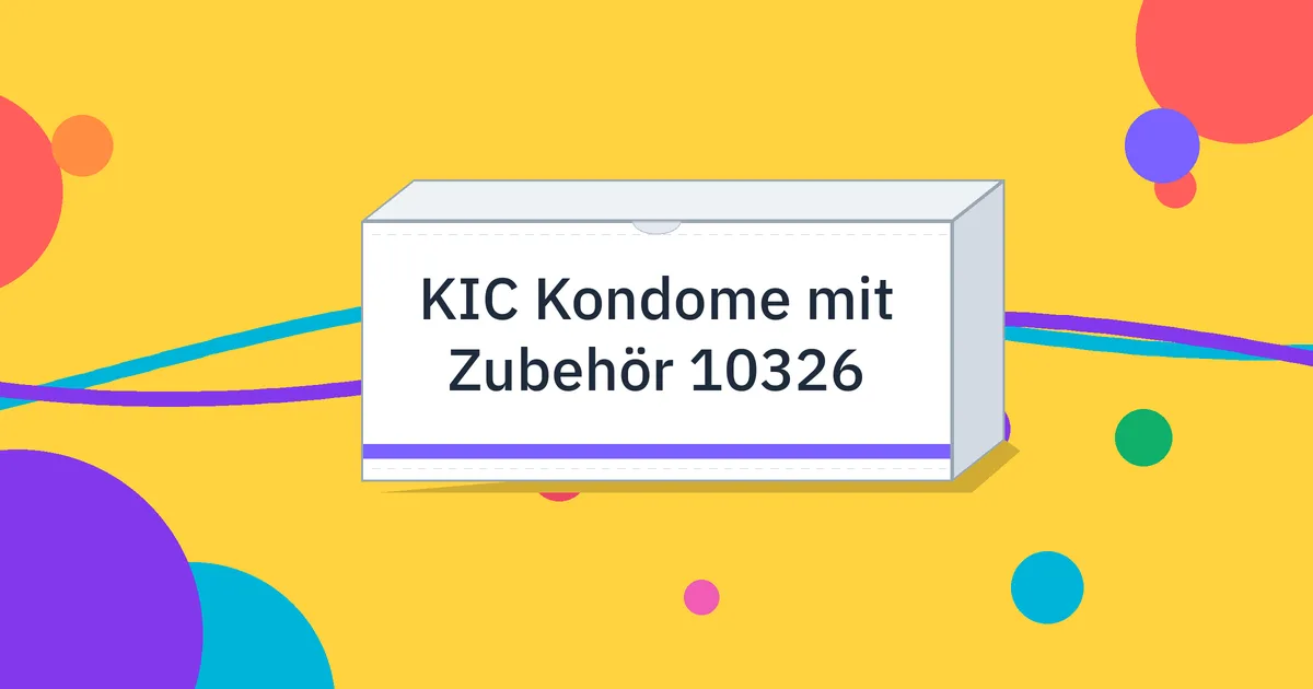 Symbolbild: Packung mit der Aufschrift KIC Kondome mit Zubehör 10326 (PZN 00591515) – Verfügbarkeit und Bezug in Apotheken in Frankfurt am Main