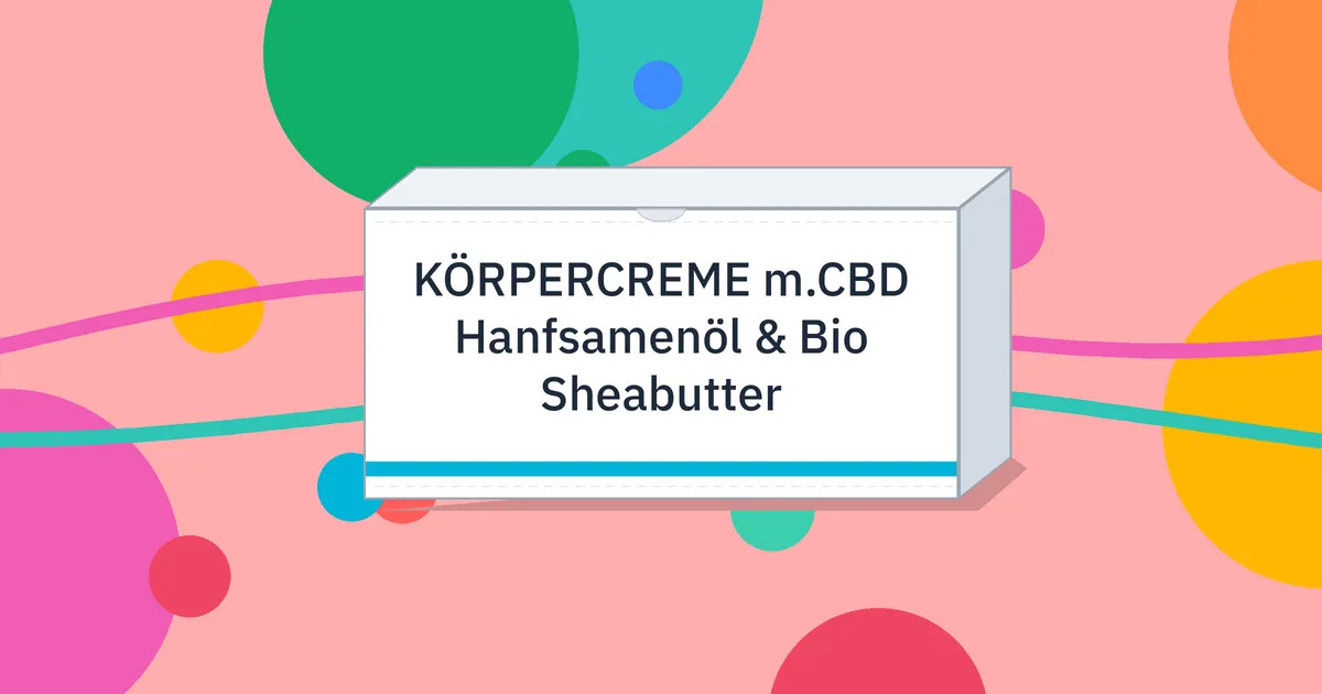 Symbolbild: Packung mit der Aufschrift KÖRPERCREME m.CBD Hanfsamenöl & Bio Sheabutter (PZN 17535320) – Verfügbarkeit und Bezug in Apotheken in Frankfurt am Main