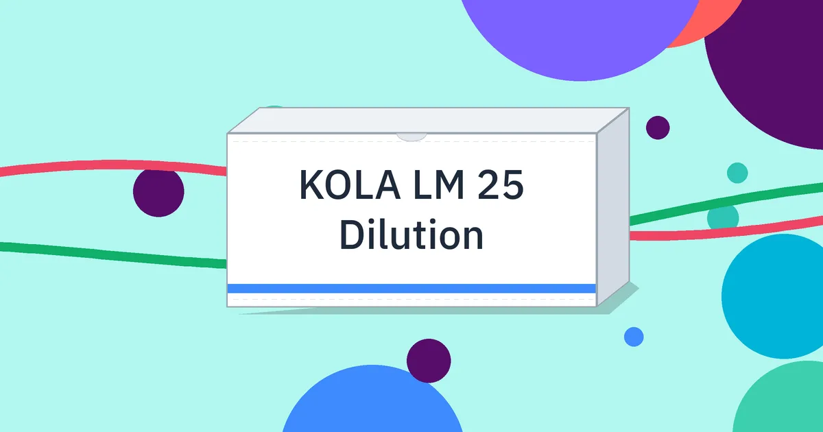 Symbolbild: Packung mit der Aufschrift KOLA LM 25 Dilution (PZN 13519577) – Verfügbarkeit und Bezug in Apotheken in Frankfurt am Main