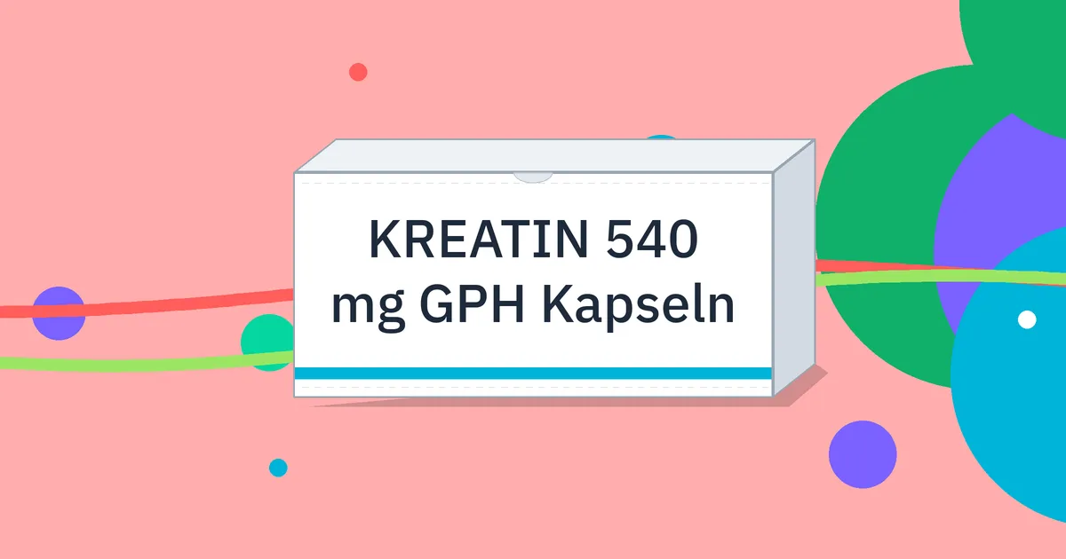Symbolbild: Packung mit der Aufschrift KREATIN 540 mg GPH Kapseln (PZN 09324276) – Verfügbarkeit und Bezug in Apotheken in Frankfurt am Main