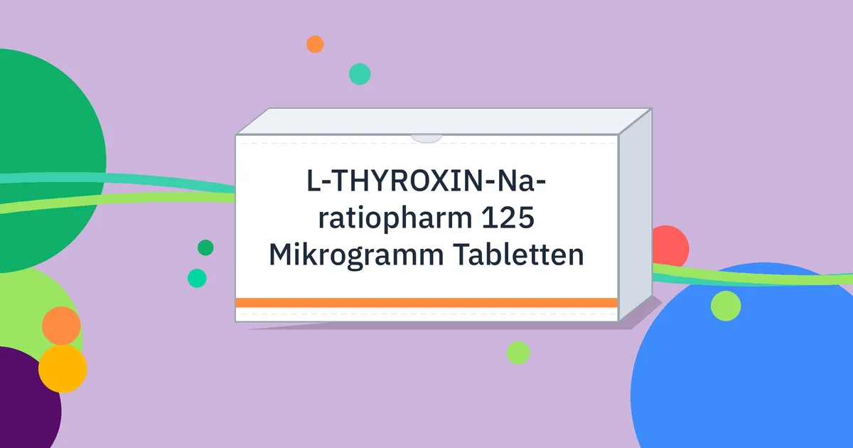 Symbolbild: Packung mit der Aufschrift L-THYROXIN-Na-ratiopharm 125 Mikrogramm Tabletten (PZN 10089739) – Verfügbarkeit und Bezug in Apotheken in Frankfurt am Main